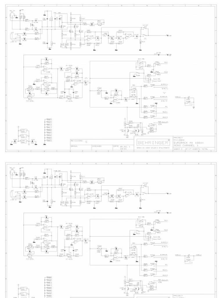 BEHRINGER MX-1804X Schematic | PDF