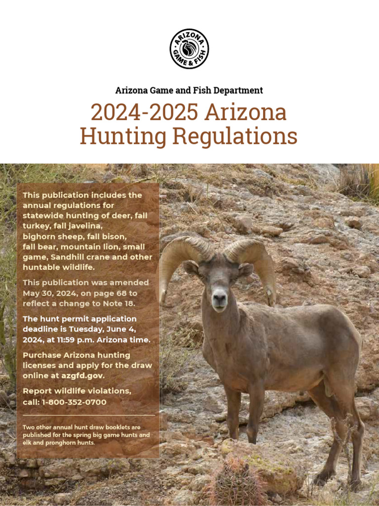 2024 25 Arizona Hunting Regulations - 240530 - 240604 - 201007 | PDF ...