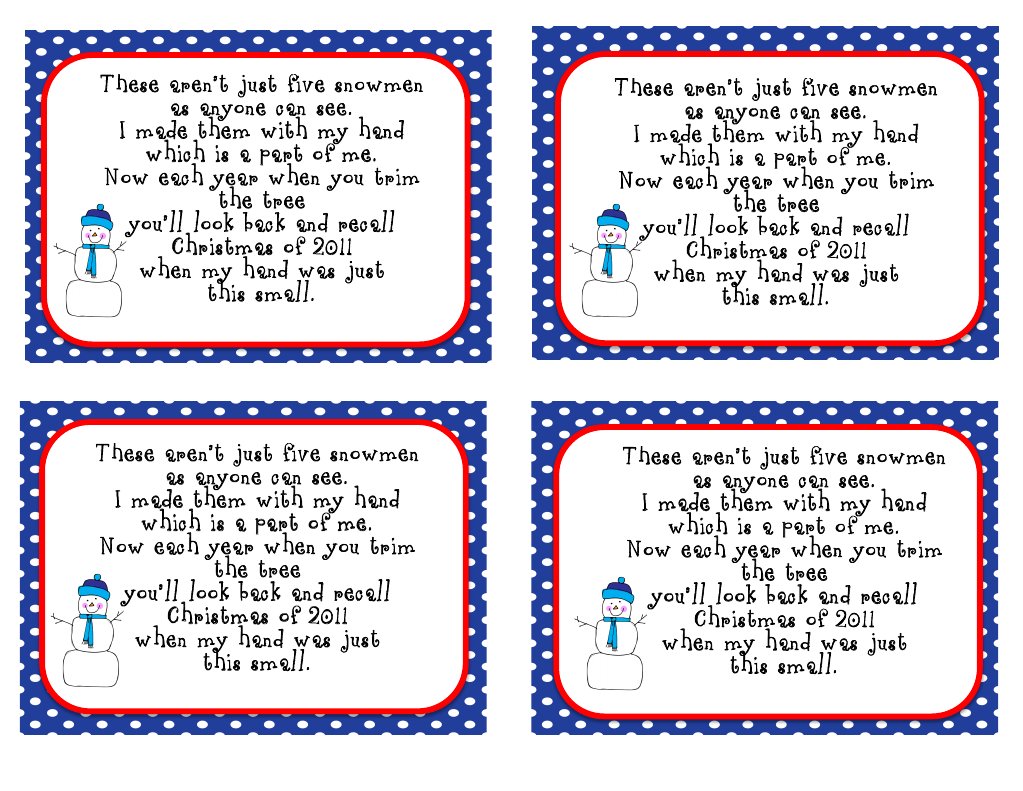 Five Little Snowmen Poem - Docx" | PDF | Snow | Christmas Characters