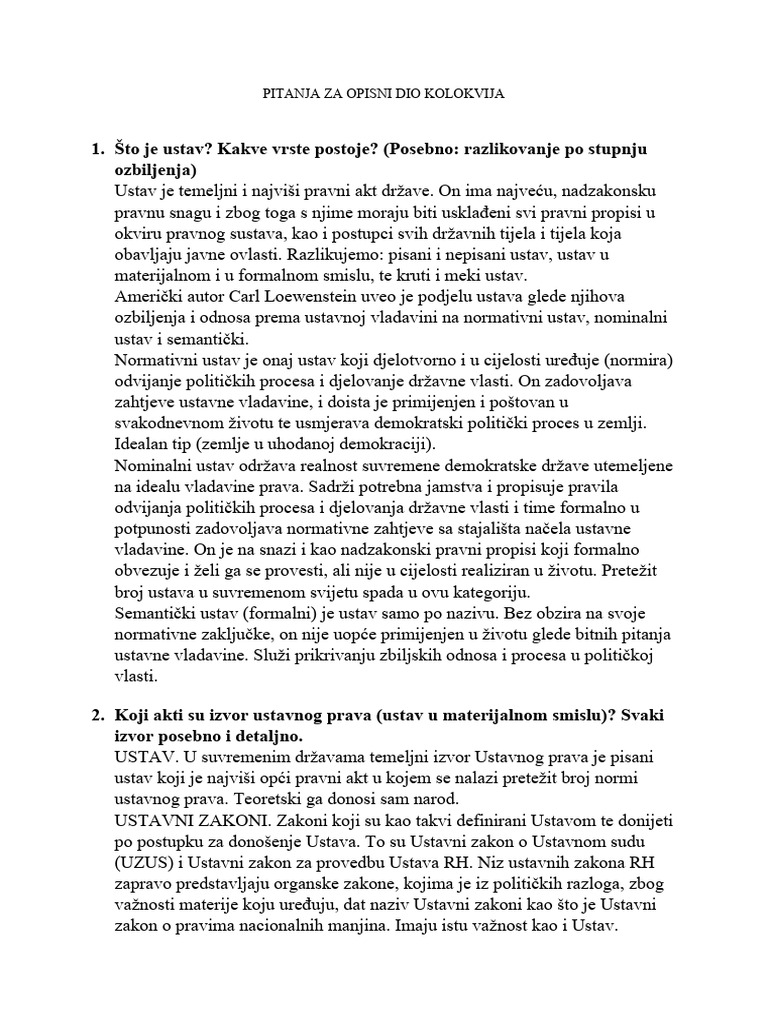 Ustav Pitanja | PDF