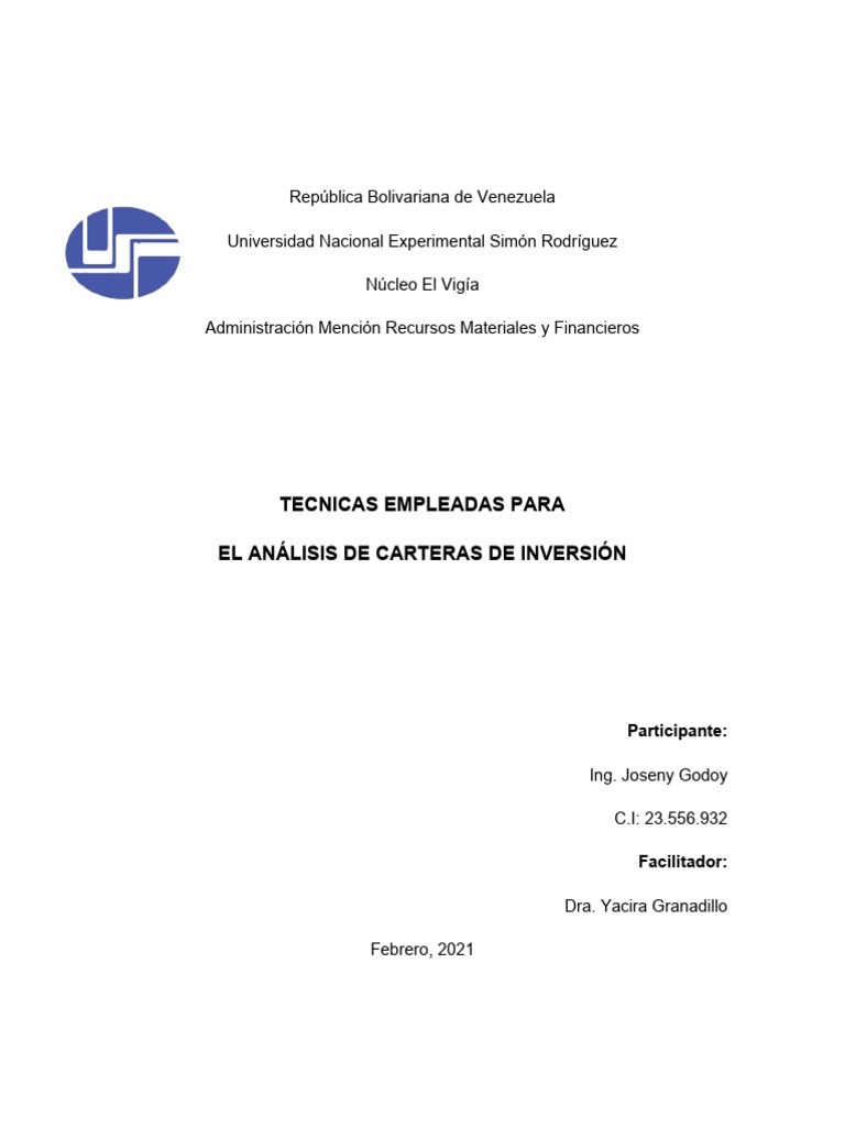 ANÁLISIS CRÍTICO UNIDAD 3 - Joseny Godoy - Cateras de Inversión Sec A ...