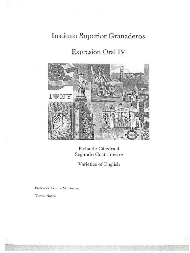 2021 Oral IV - Ficha 4 (Varieties of English) | PDF