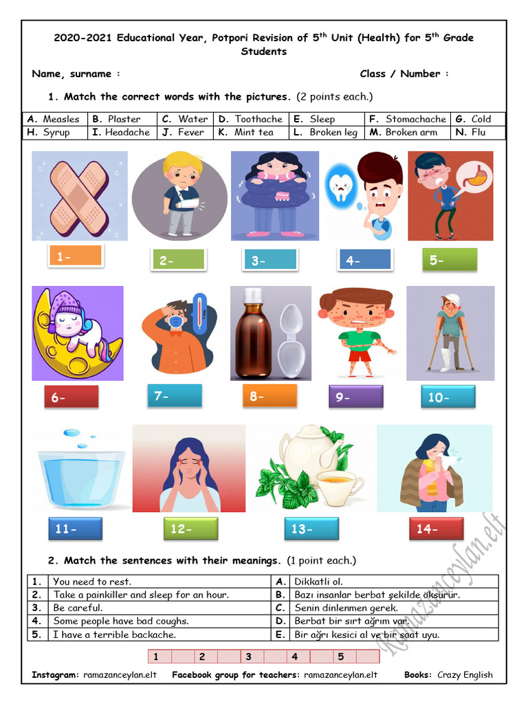 2020 2021 5. Sinif 5.unite Potpori Revision 1 | PDF