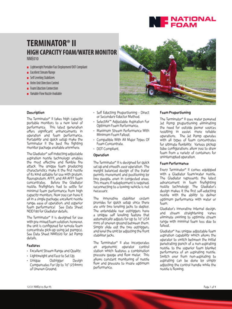 NME010 Terminator II High Capacity Foam Water Monitor Rev H | PDF ...