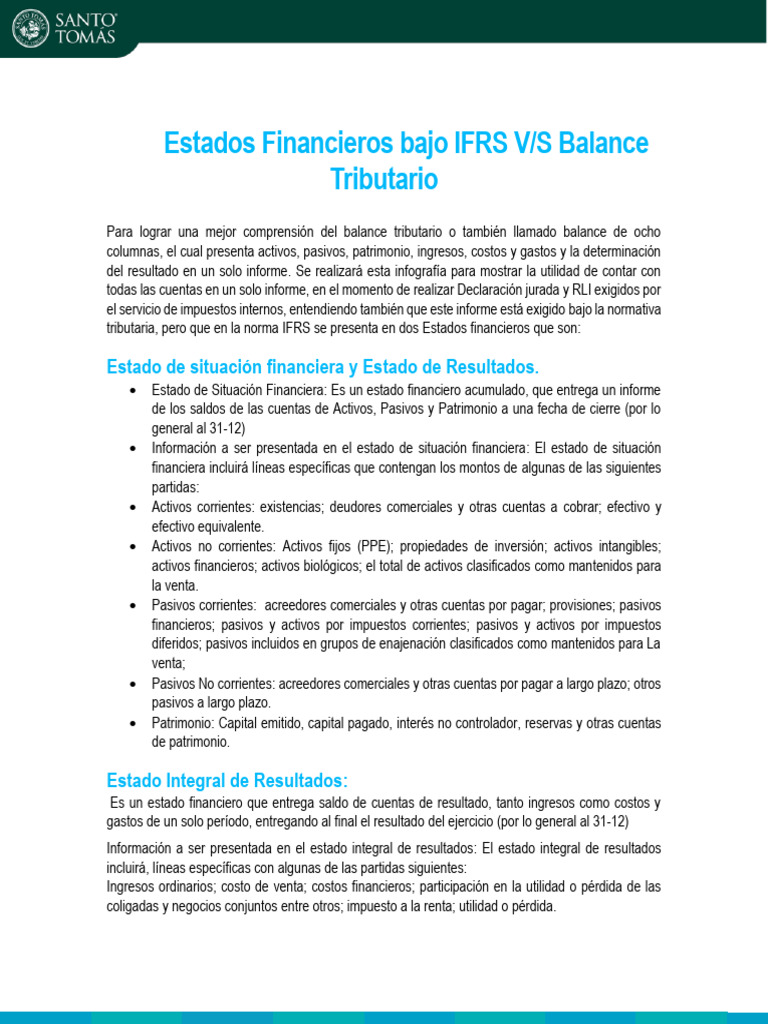 Estados Financieros IFRS | PDF | Estado financiero | Hoja de balance