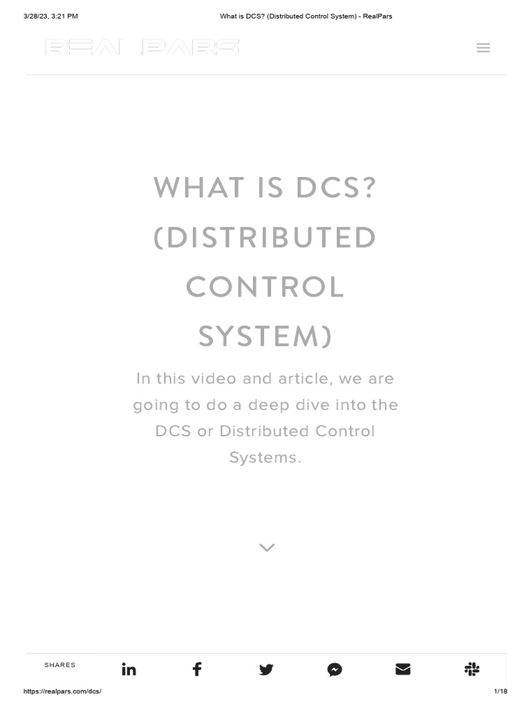 What Is DCS - (Distributed Control System) - RealPars | PDF | Programmable Logic Controller ...