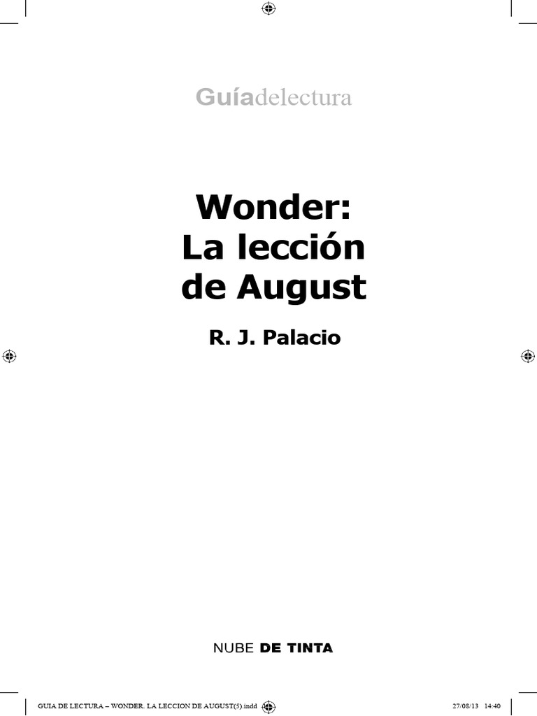 Guia de Lectura La Leccion de August | PDF