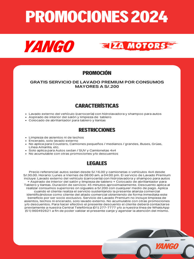 Yango Iza Motors Promociones 2024 Alineado A La Izquierda | PDF | Coche | Vehículos