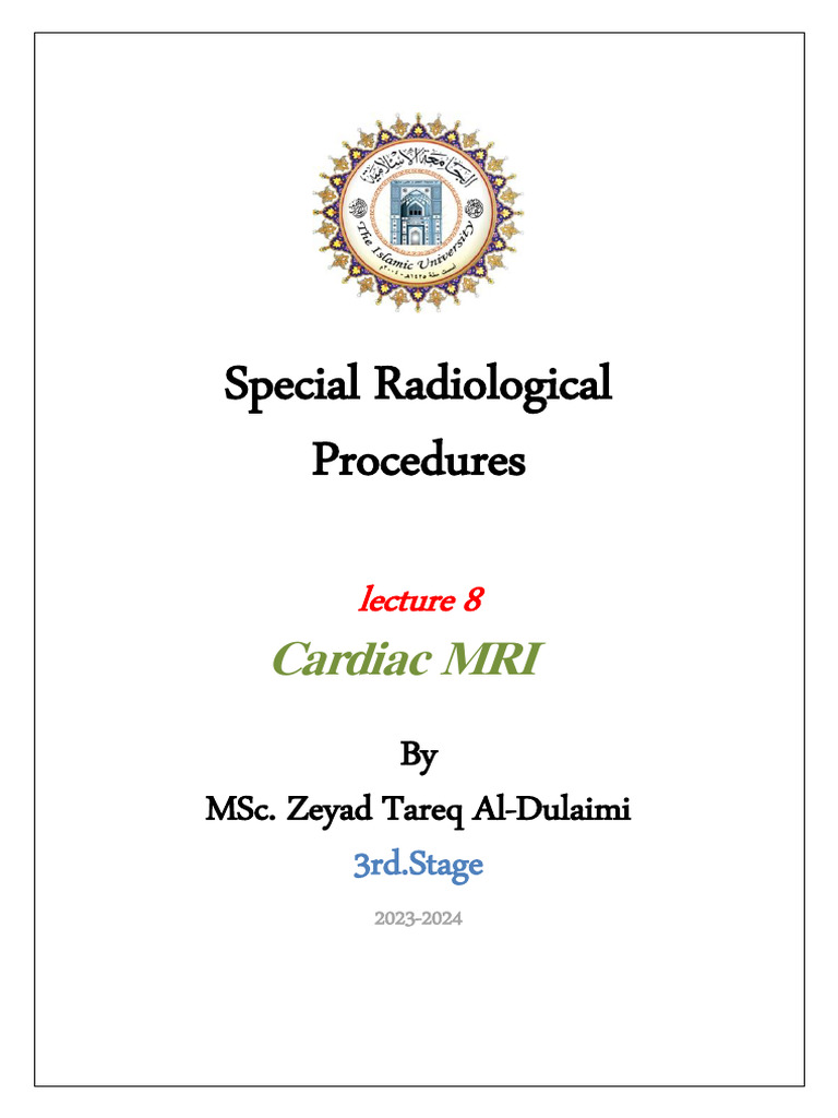 Cardiac MRI: Techniques and Protocols | PDF | Heart | Electrocardiography
