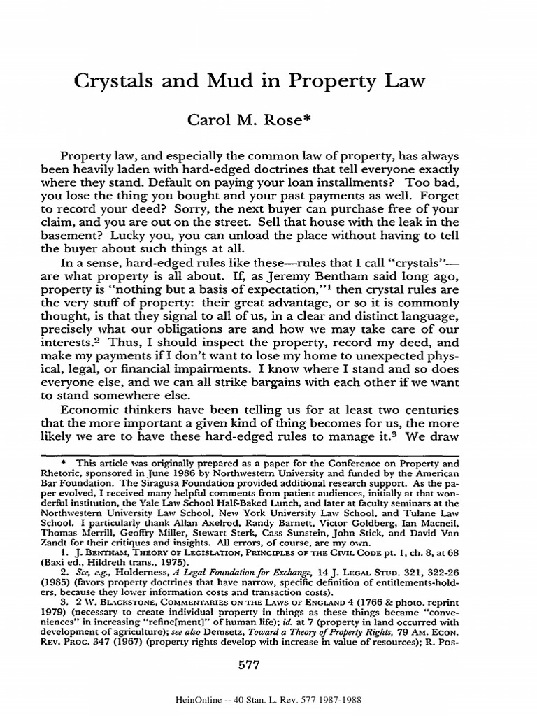Crystals vs. Mud in Property Law | PDF | Foreclosure | Mortgage Law