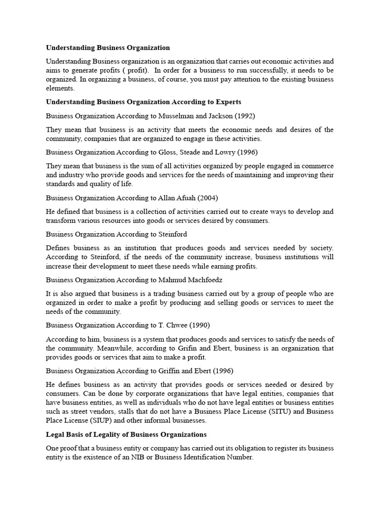 Understanding Business Organization | PDF | Business | Limited ...