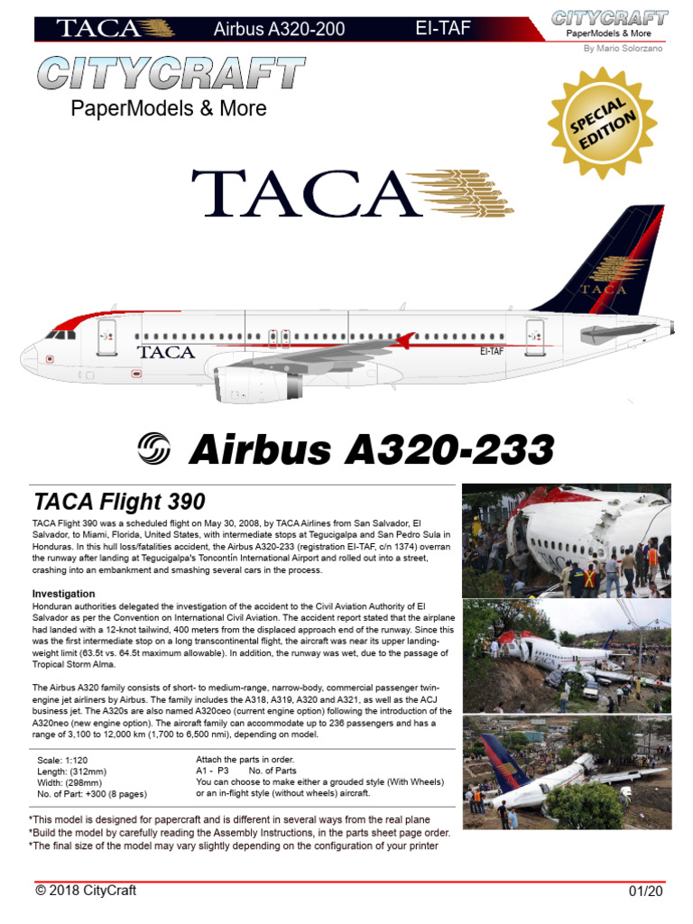 Taca Airbus A320-200 1-120 | PDF | Jet Aircraft | Airbus