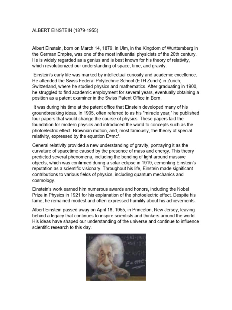 Einstein: Life, Achievements, Legacy | PDF | Art