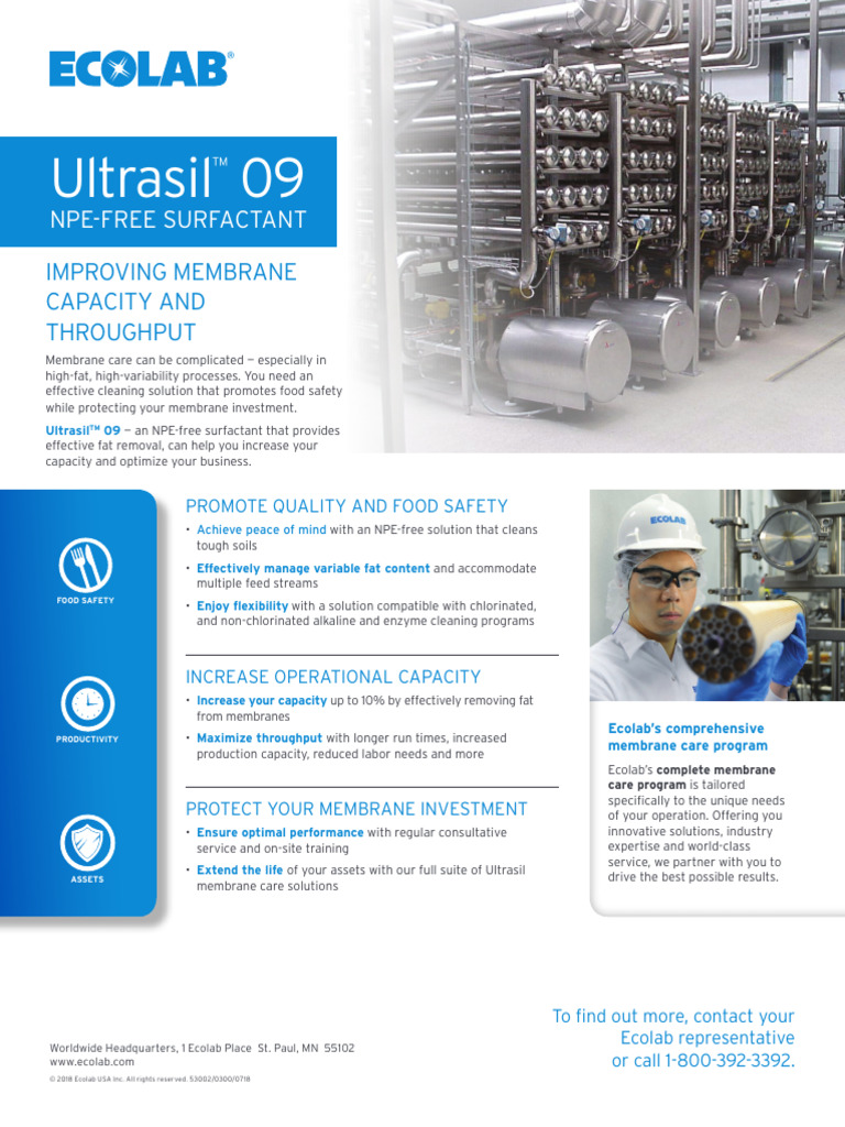 Ultrasil 09 Sell Sheet PDF | Download Free PDF | Membrane
