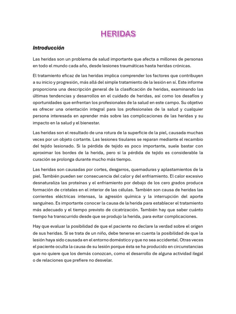 HERIDAS | PDF | Herida | Quemar