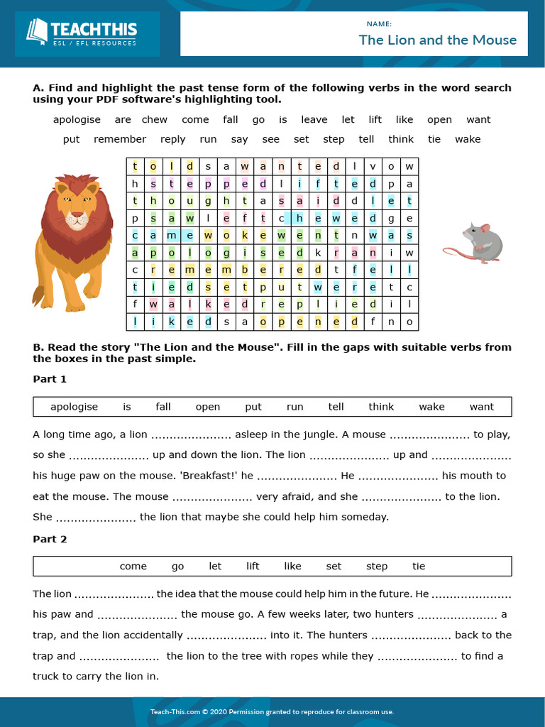 The Lion and The Mouse | PDF | Linguistics | Grammar
