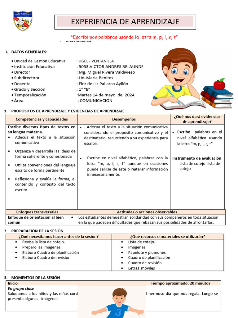 Sesion Lunes 13 de Mayo - Ci - Escribimos PALABRAS Usando La Letra M, P, L, S, T. (Autoguardado ...