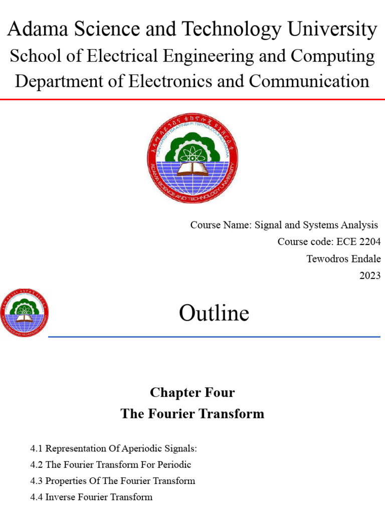 Ece2204 CH4 | PDF | Fourier Transform | Electronic Engineering