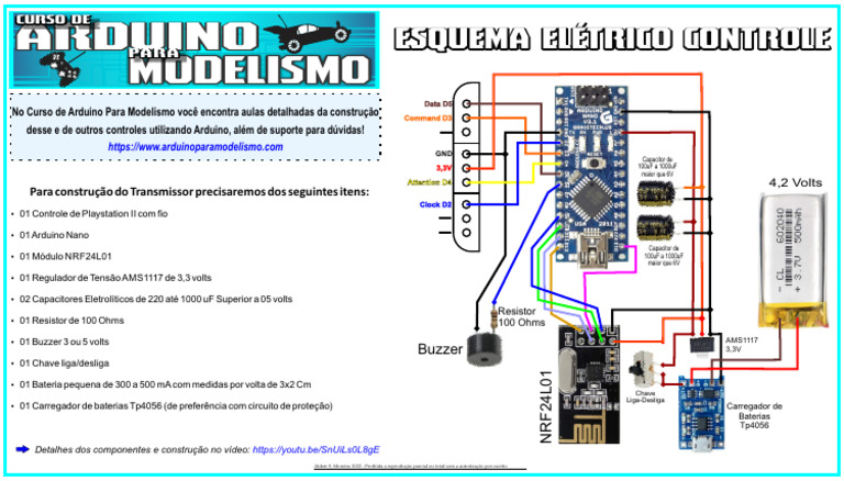Esquema Elétrico Controle PS2 Canal Arduino para Modelismo | PDF | Engenharia Elétrica | Ciência ...