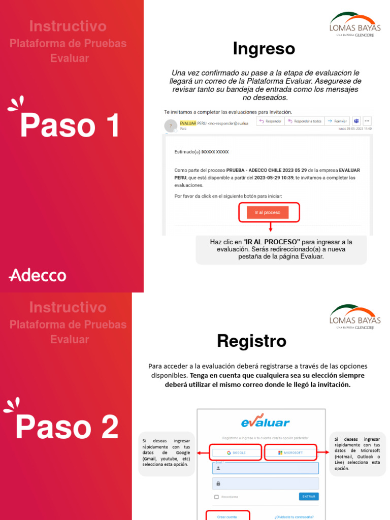 Instructivo Plataforma Evaluar | PDF | Software de la aplicacion | ciberespacio