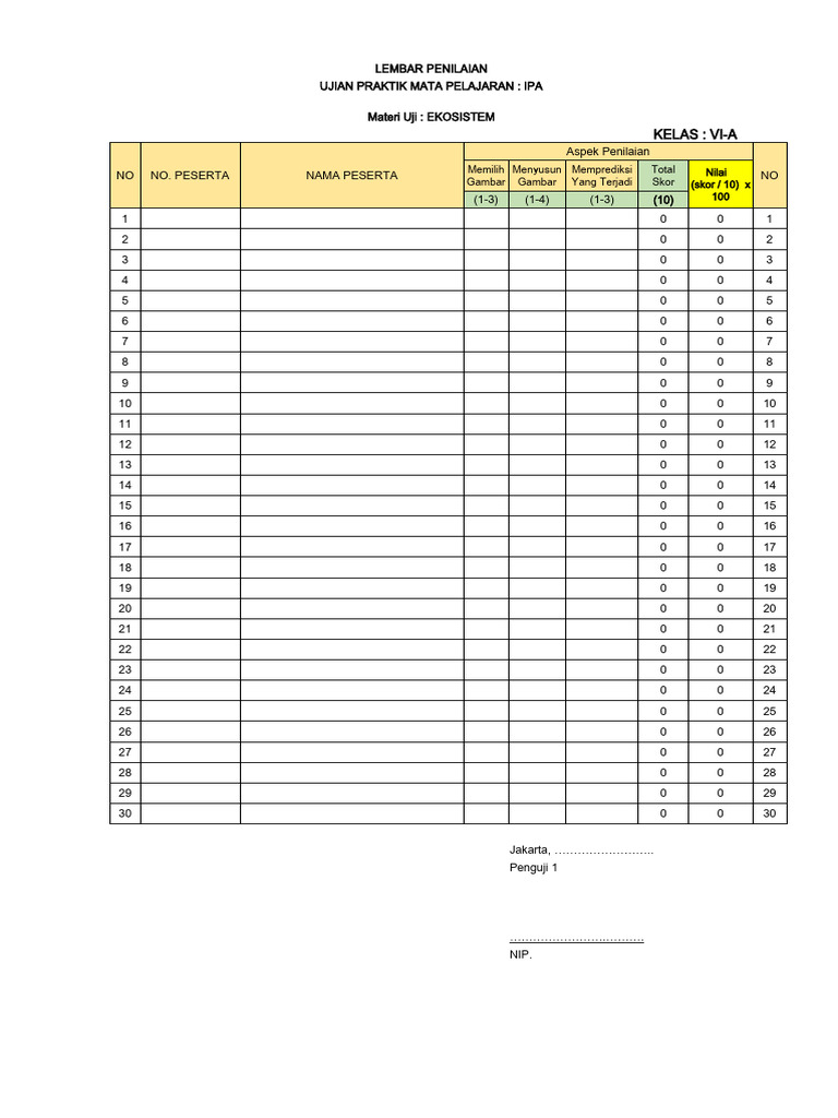 Rekap Nilai SBDP Ipa Bahasa Okk | PDF
