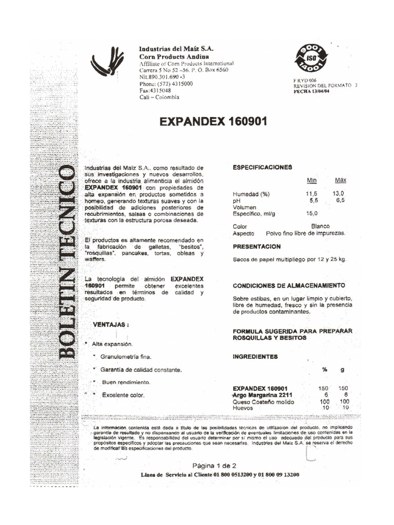 FT Almidon Expandex | PDF