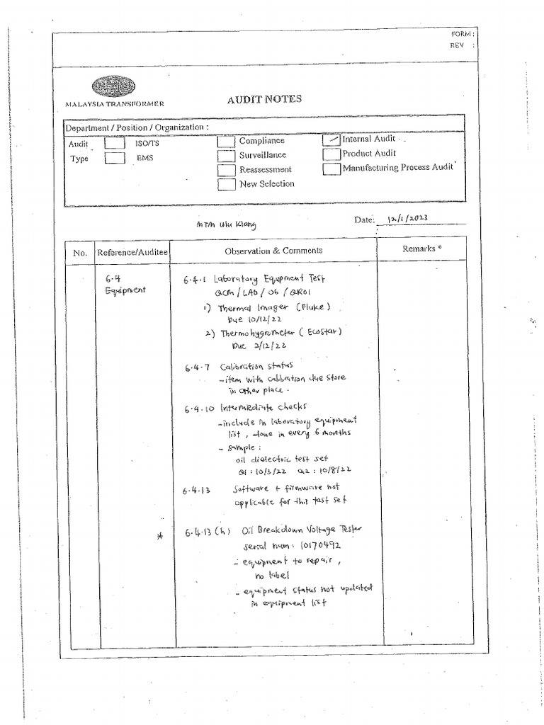 Audit Notes - Fatin | PDF