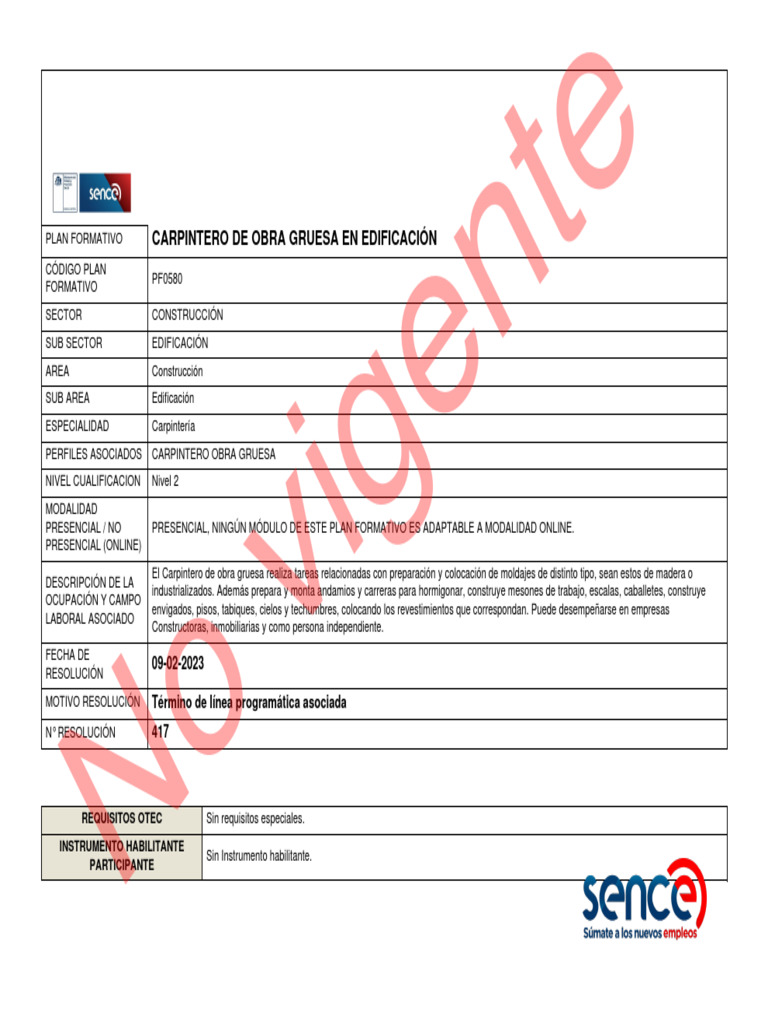 Carpintero de Obra Gruesa en Edificaci N 29082023 | PDF | Carpintería | Evaluación