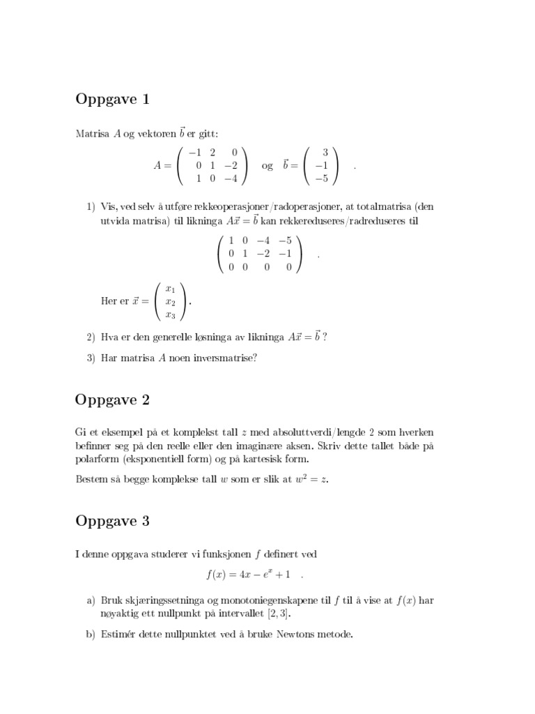 Mathematics 1000 Exam June 2020 Oslo Metropolitian University | PDF