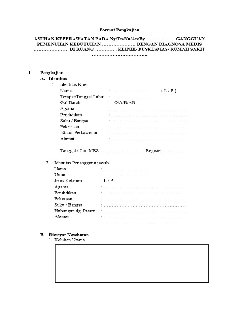 Format Pengkajian | PDF