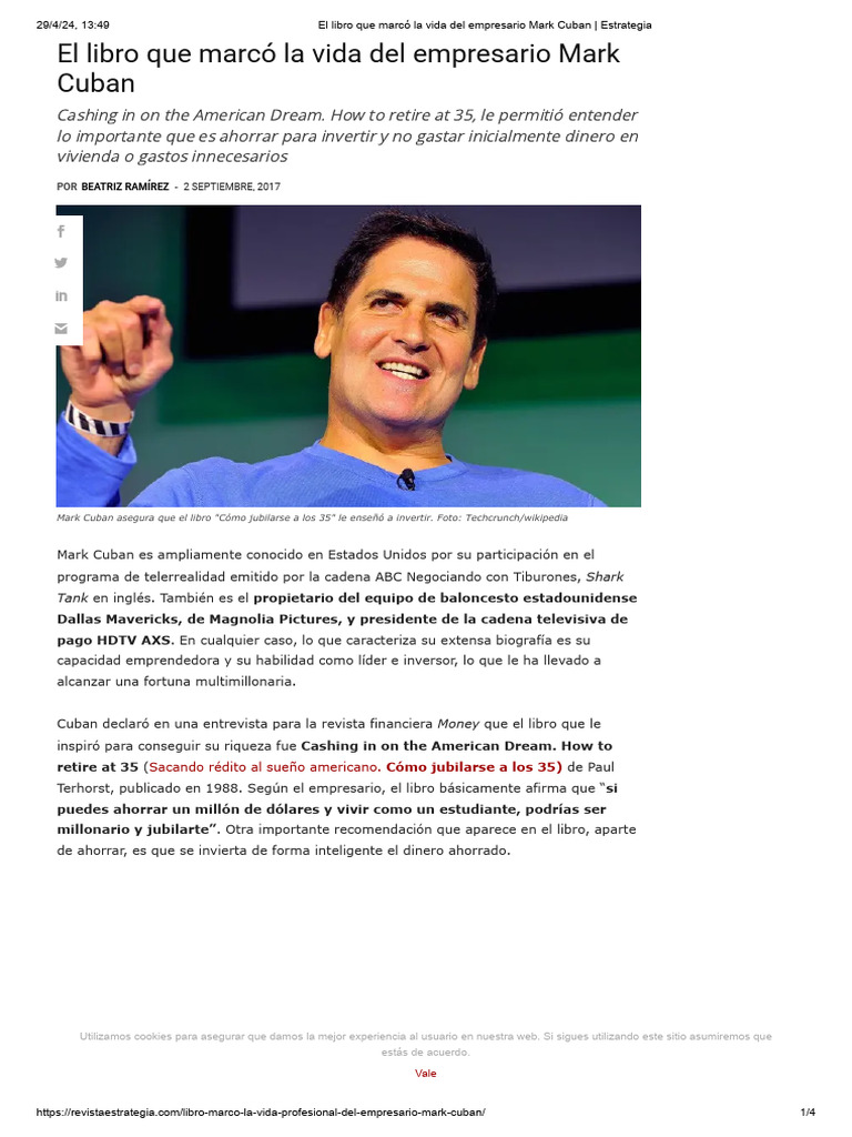 El libro que inspiró a Mark Cuban | PDF | Iniciativa empresarial ...