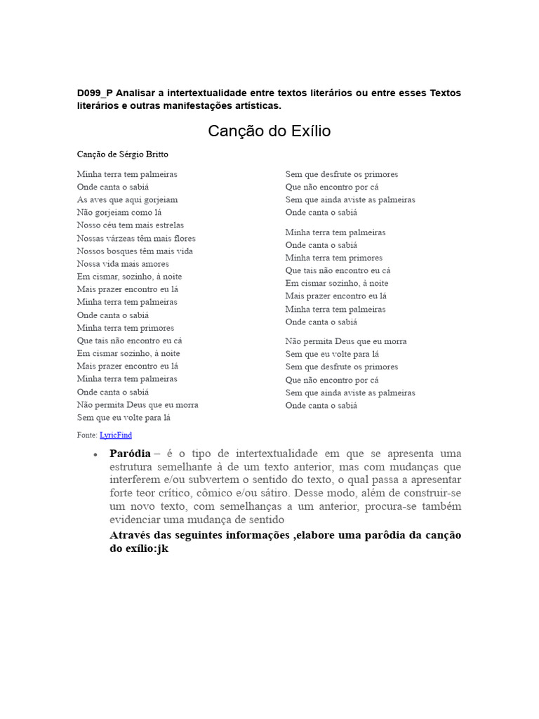 Intertextualidade e Paródia Literária | PDF