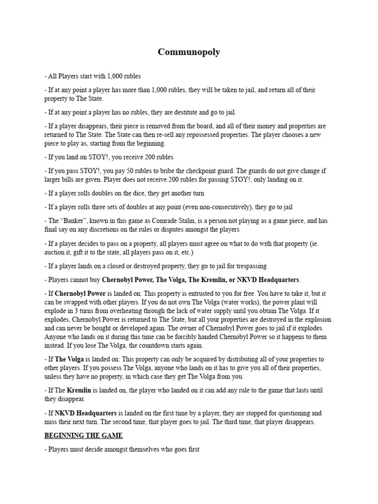 Communopoly 1 | PDF | John Wayne | Leon Trotsky