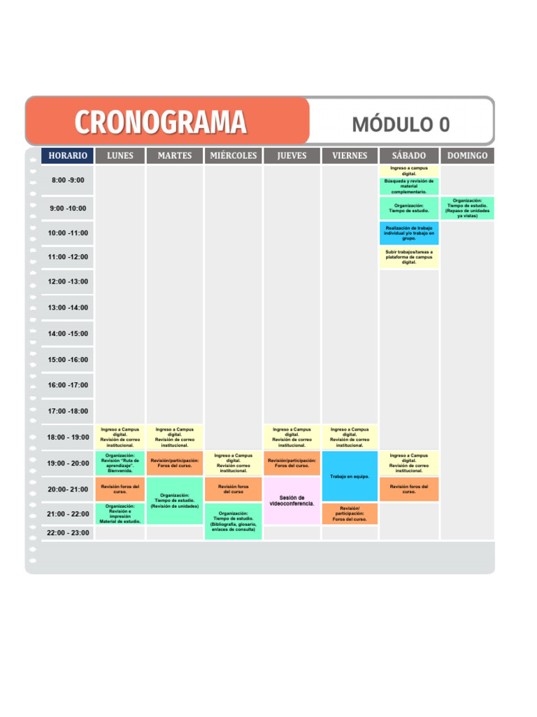 Cronograma de Actividades Diplo Tarea Final | PDF