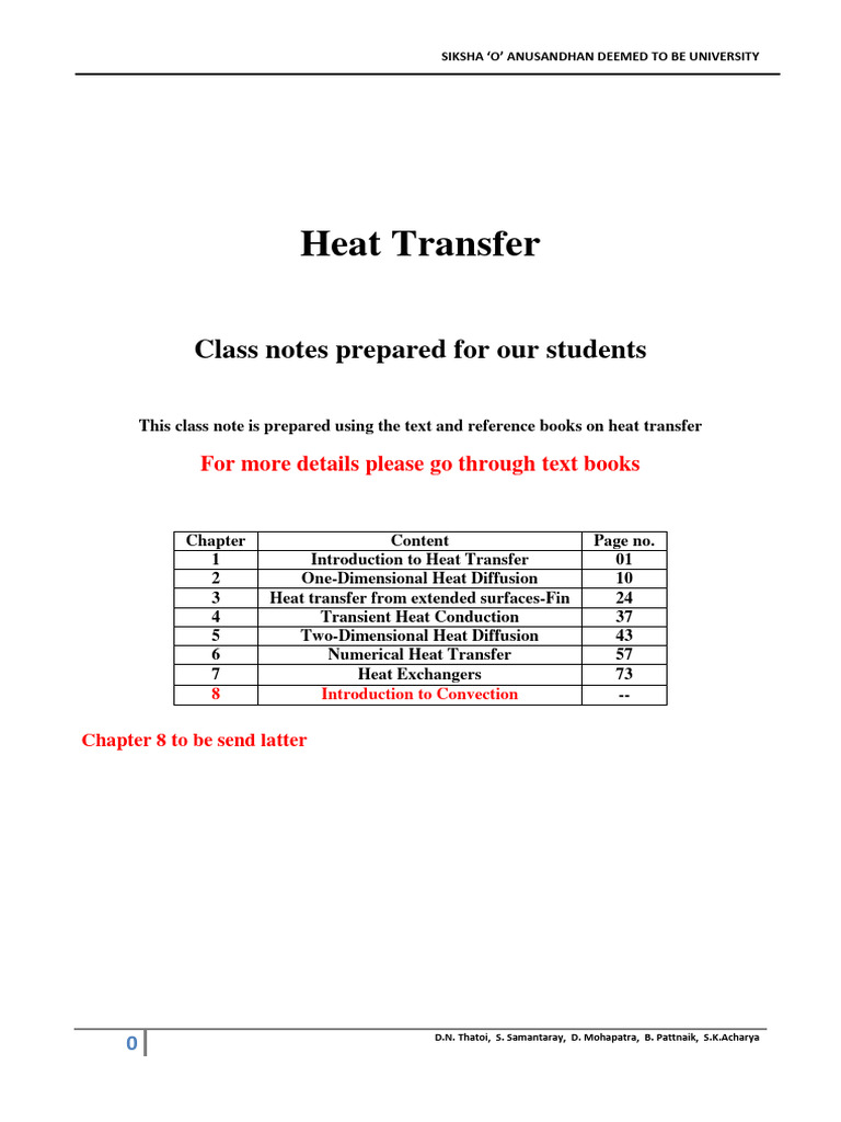 Notes On Heat Transfer | PDF | Heat Transfer | Heat