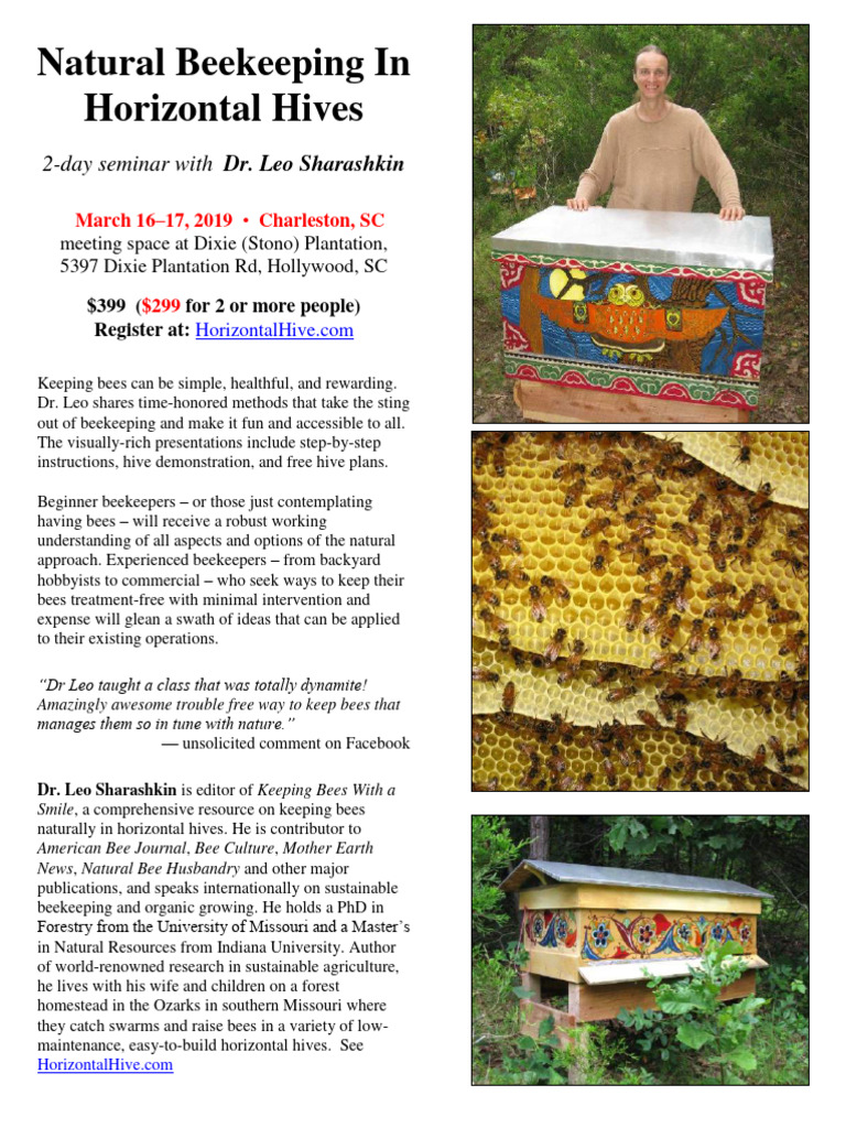 Natural Beekeeping Workshop with Dr. Leo | PDF | Honey Bee | Beekeeping