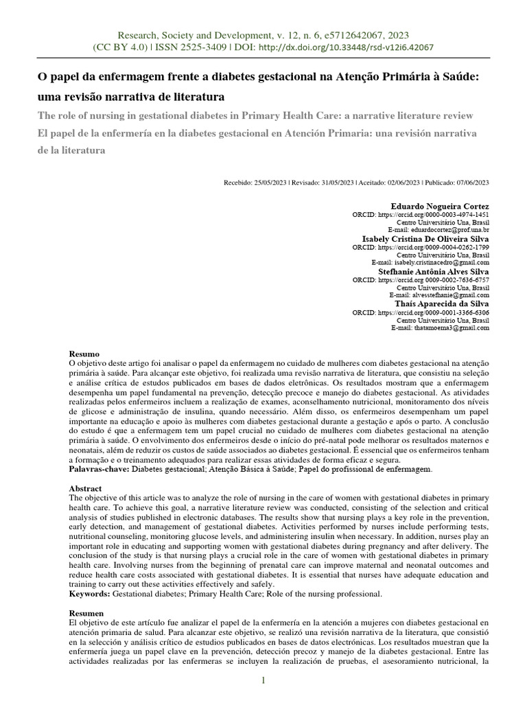 Article 445702 1 10 20230607 | PDF | Gravidez | Diabetes