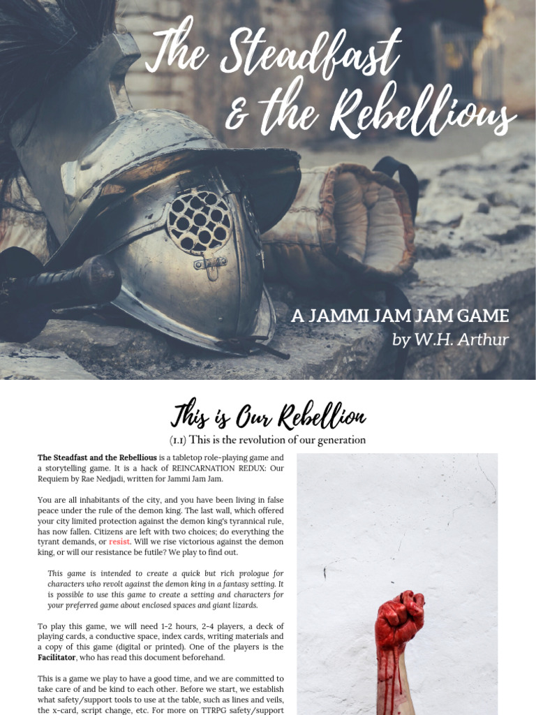 The Steadfast and The Rebellious v1.2 | PDF | Role Playing Games