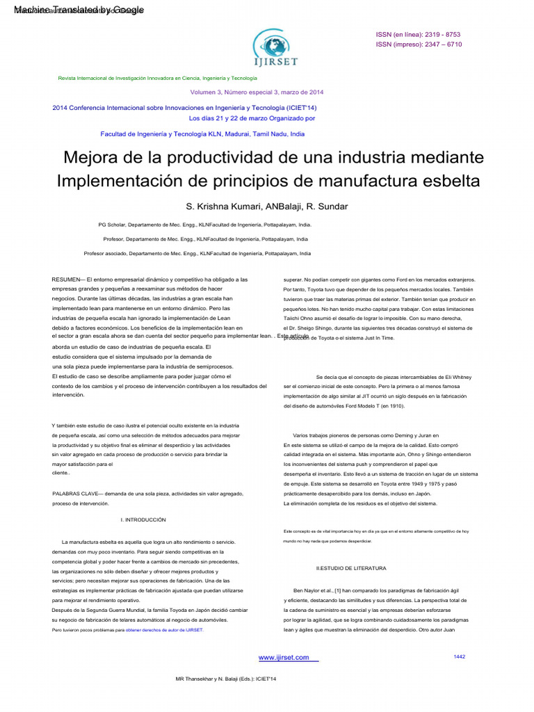 Productivity Improvement Of An Industry Byimplementing Lean