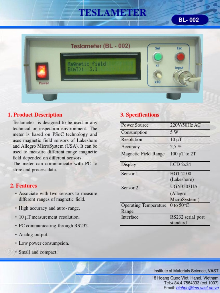 Teslameter: High-Accuracy Magnetic Field Measurement | PDF
