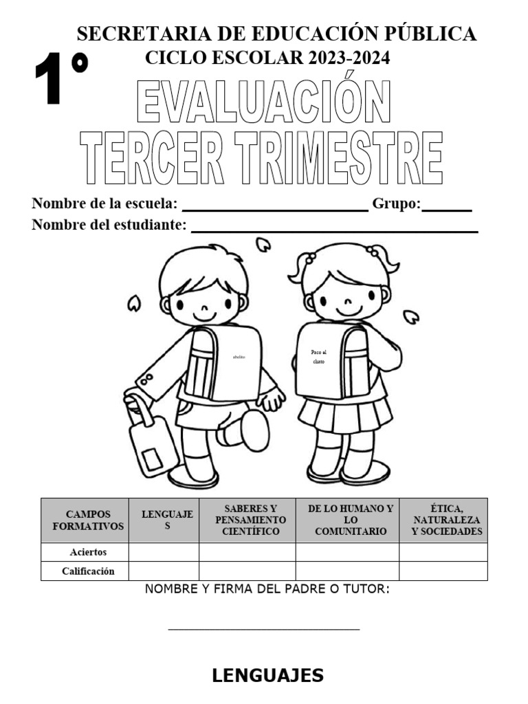 Evaluación 2024 Trimestre 3 | PDF | Alimentos