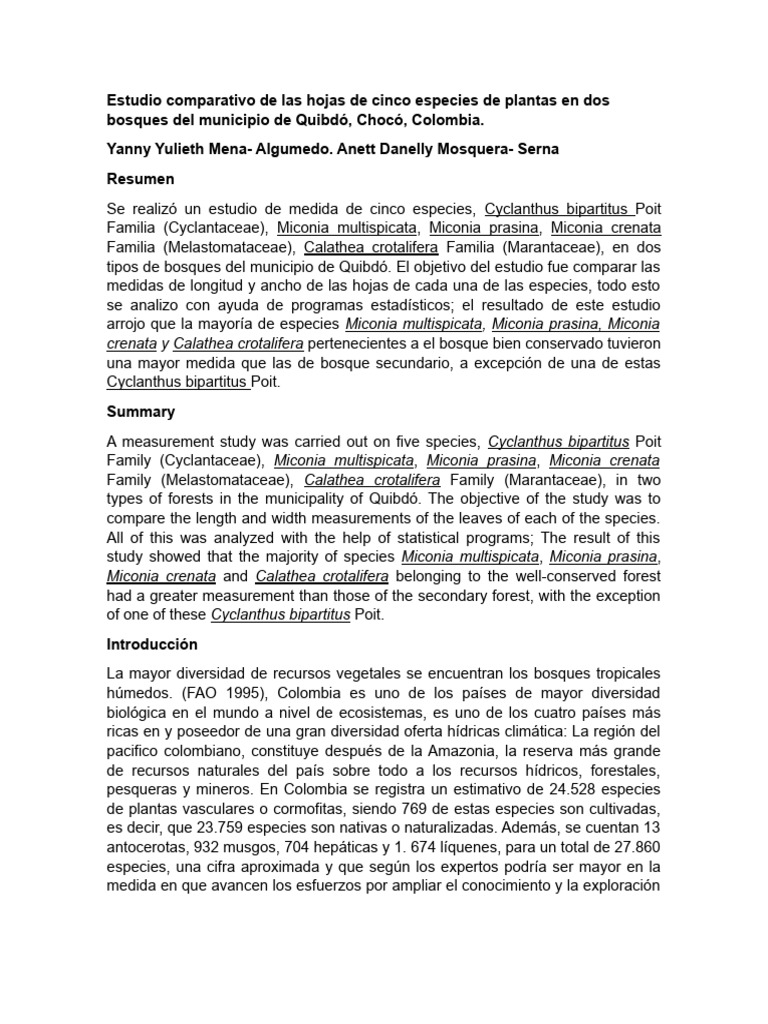 Articulo Diseño Dane y Yanny | PDF | Los bosques | Colombia