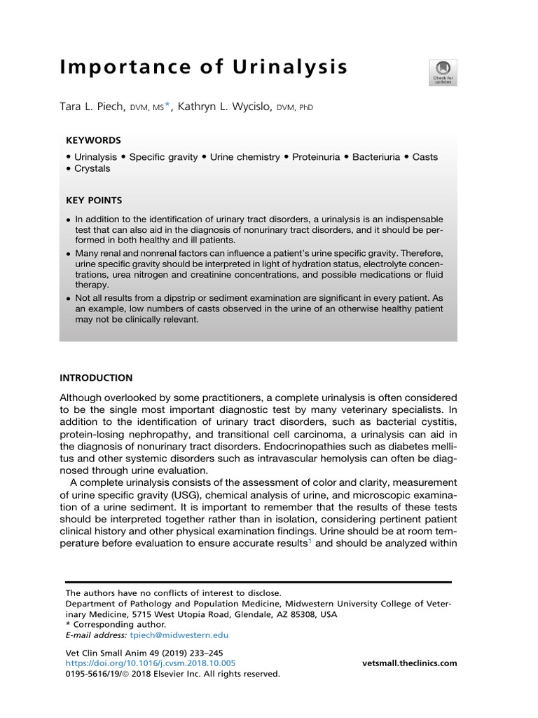 Importance of Urinalysis | Download Free PDF | Kidney | Urine