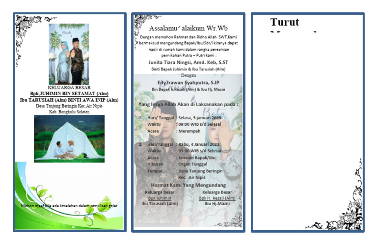 Undangan Pernikahan Junita dan Edy | PDF