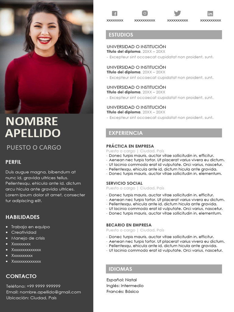 207 Curriculum Vitae Primer Trabajo | PDF