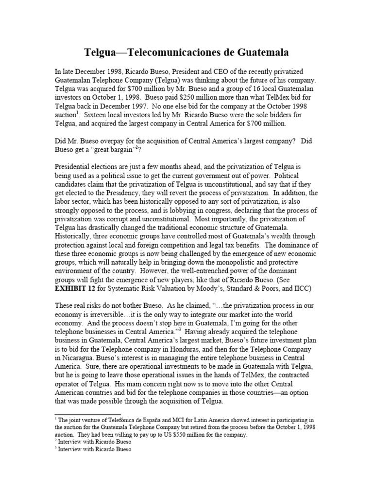 Telgua | PDF | Cost Of Capital | Debt