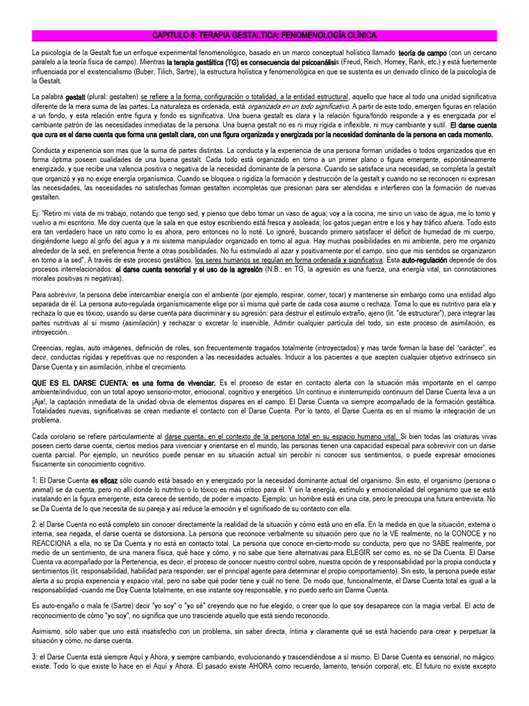 YONTEF - Proceso y Dialogo Gestalt Cap 6 | PDF | Terapia Gestalt ...