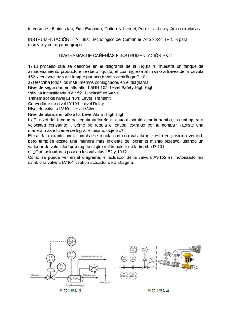 TP 6 Instrumentacion | Descargar gratis PDF | Bomba | Temperatura
