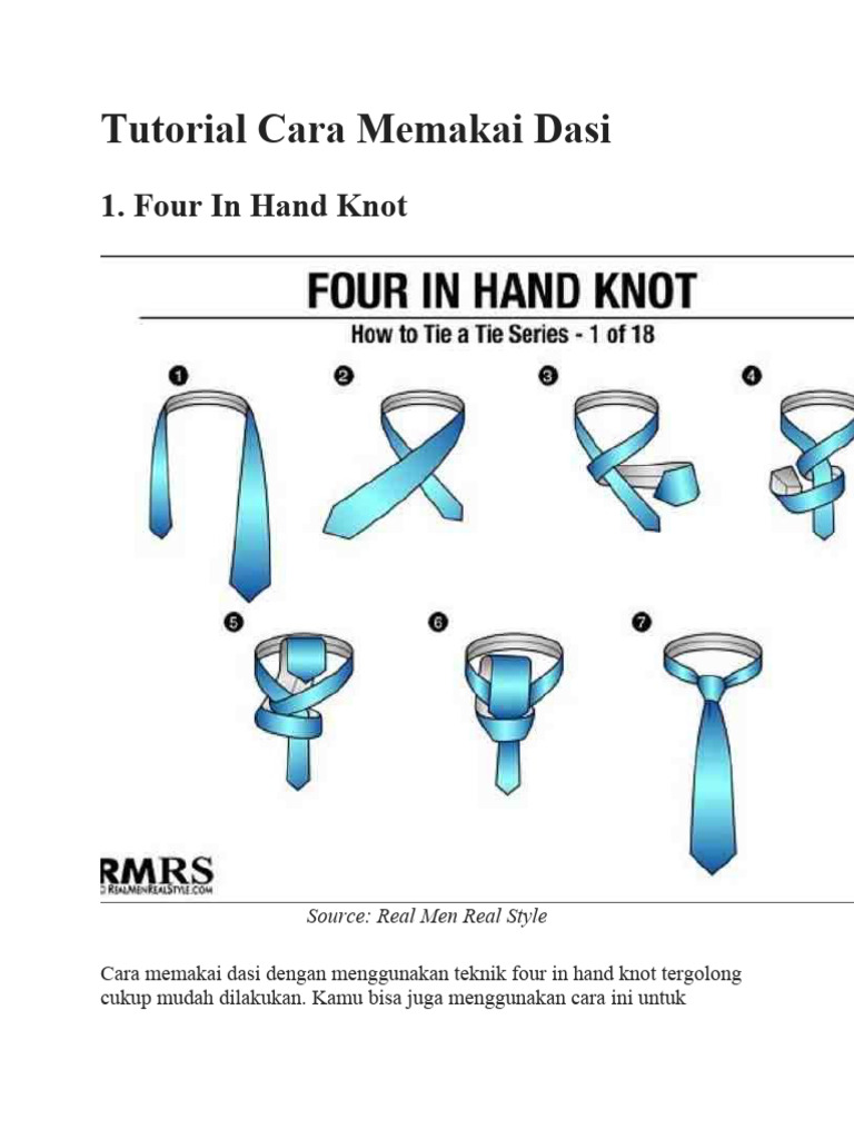 Tutorial Cara Memakai Dasi 2024 | PDF