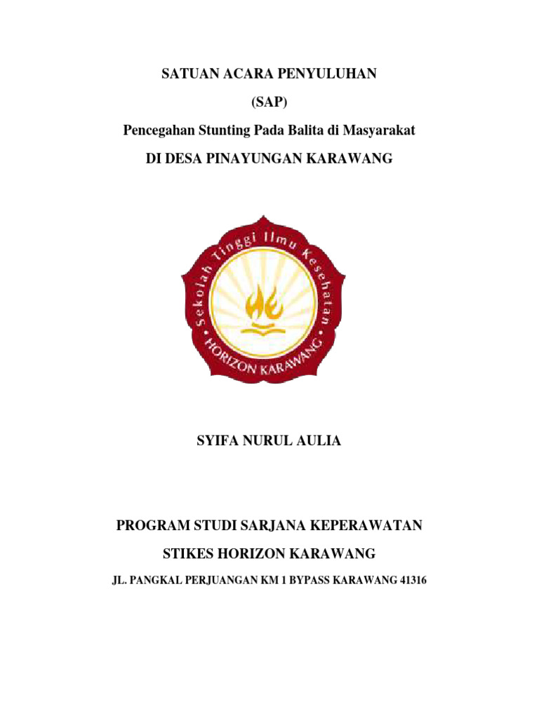 SAP STUNTING SYIFA NURUL AULIA (Revisian) - 1 | PDF